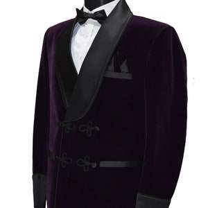 Purple Men Smoking Jackets Frog Closure Dinner Party Wear - Etsy