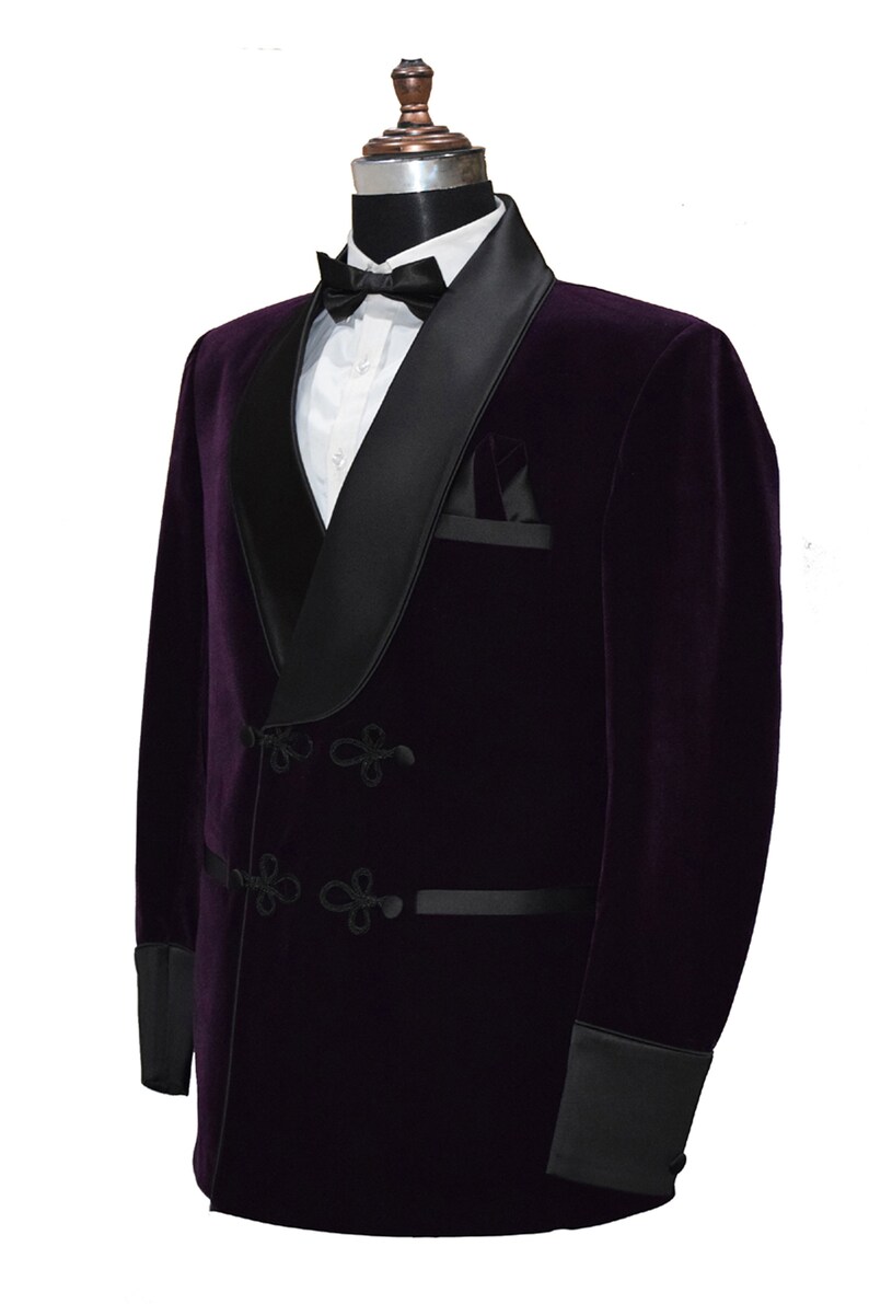 Purple Men Smoking Jackets Frog Closure Dinner Party Wear - Etsy