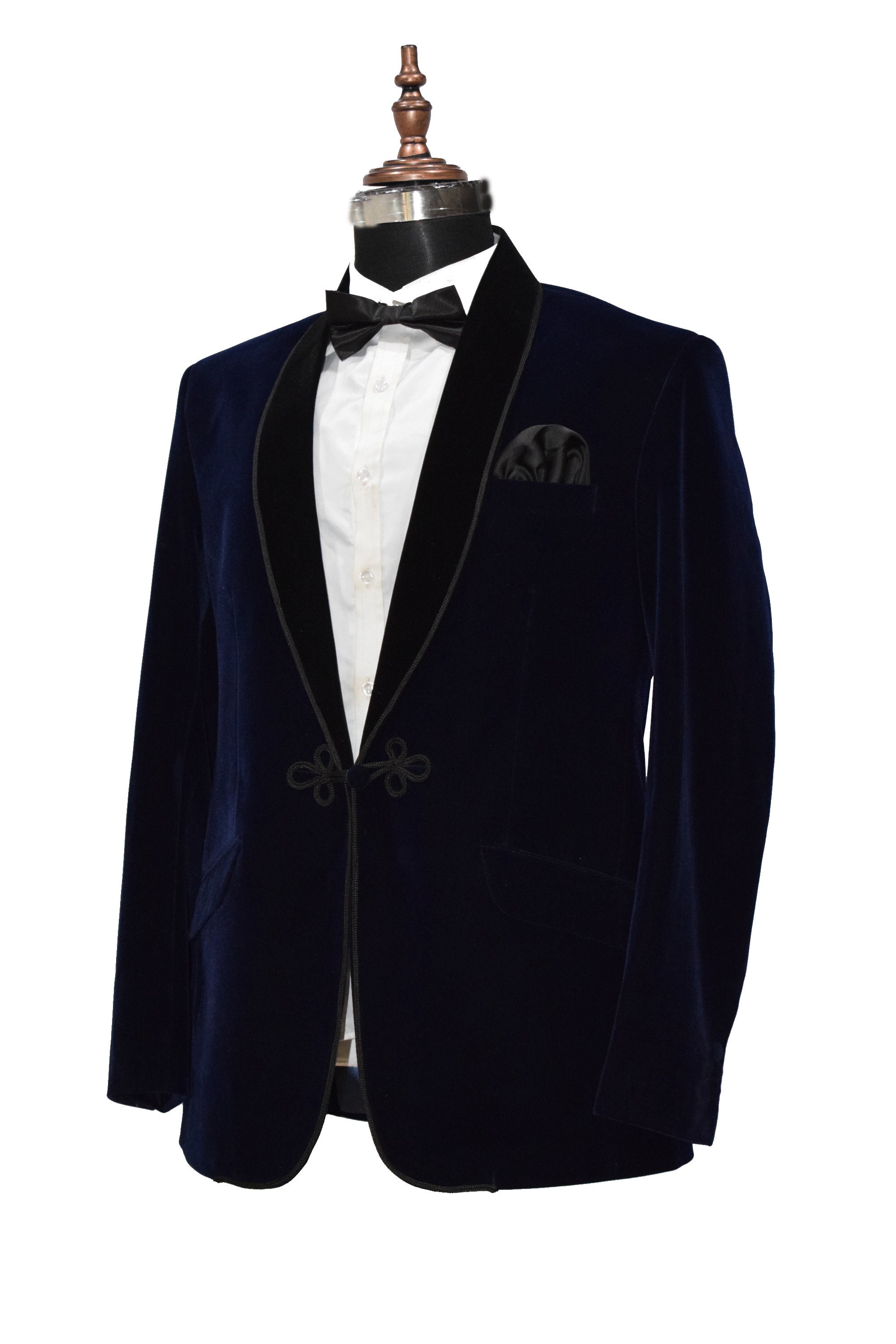 Men Navy Blue Smoking Jackets Wedding Dinner Party Wear Coat Blazers - Etsy