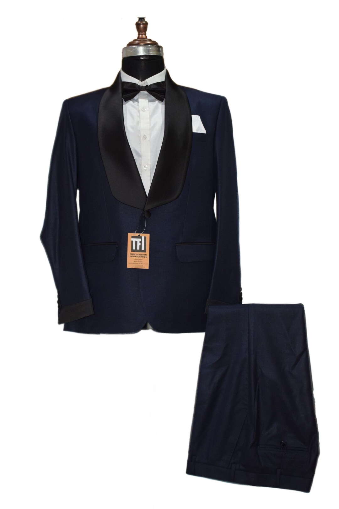 Navy Blue Tuxedo Suits Wedding Dinner Prom Party Wear Suits Special ...