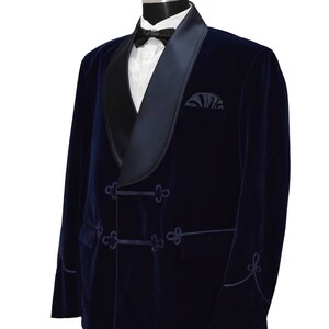 Men Navy Blue Smoking Jackets Designer Wedding Dinner Party Wear Coats ...