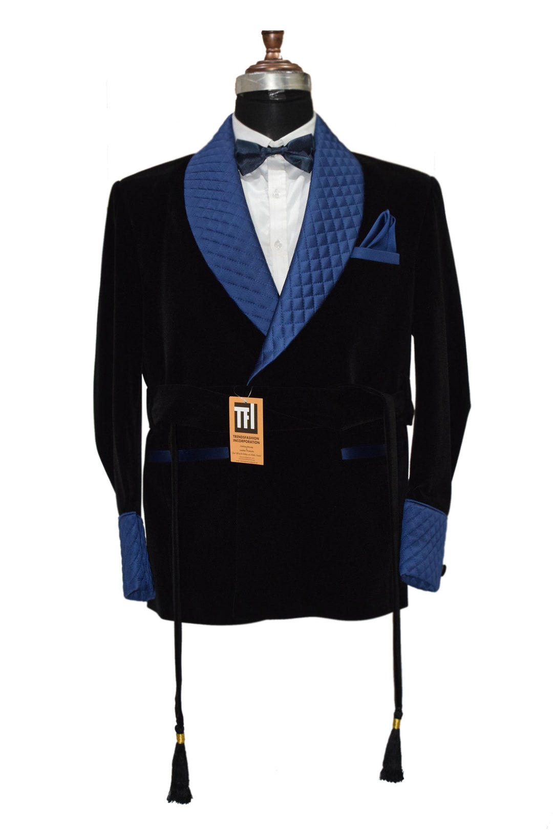 Navy Blue Smoking Jacket Wedding Party Wear Coat Special Gift for Him ...