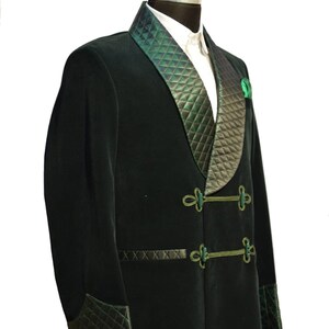 Green Smoking Jackets Quilted Lapel Dinner Party Wear Coats - Etsy