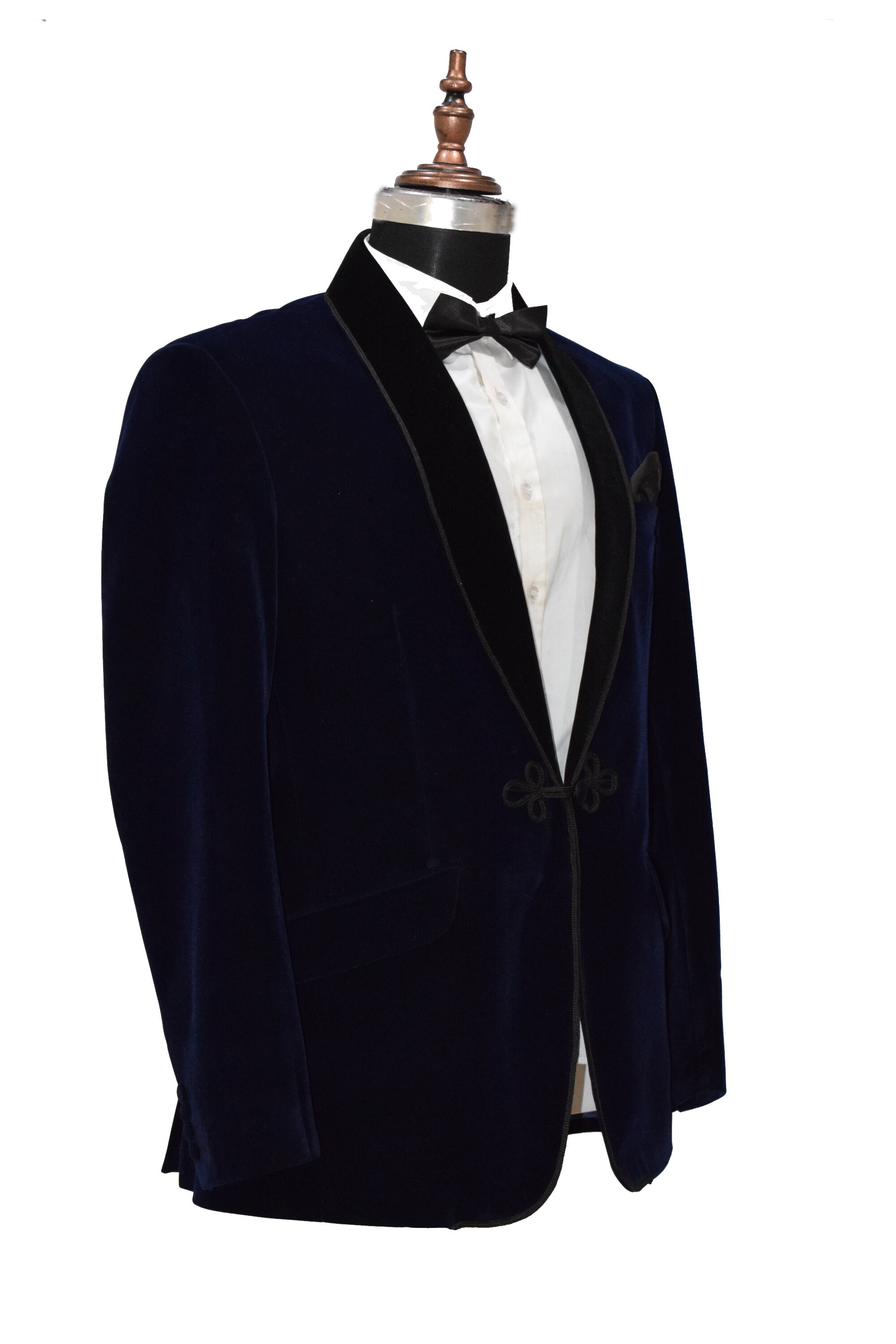 Men Navy Blue Smoking Jackets Wedding Dinner Party Wear Coat Blazers - Etsy