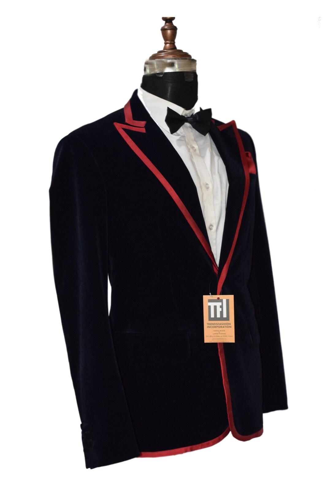 Men Navy Blue Smoking Jacket Wedding Party Wear Coat Special Gift for ...