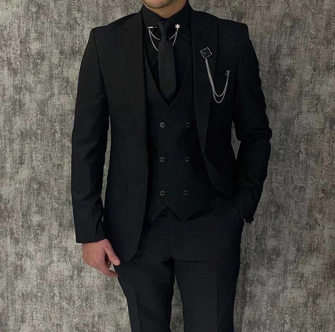 Black Suits Designer Wedding Dinner Party Wear Suits - Etsy