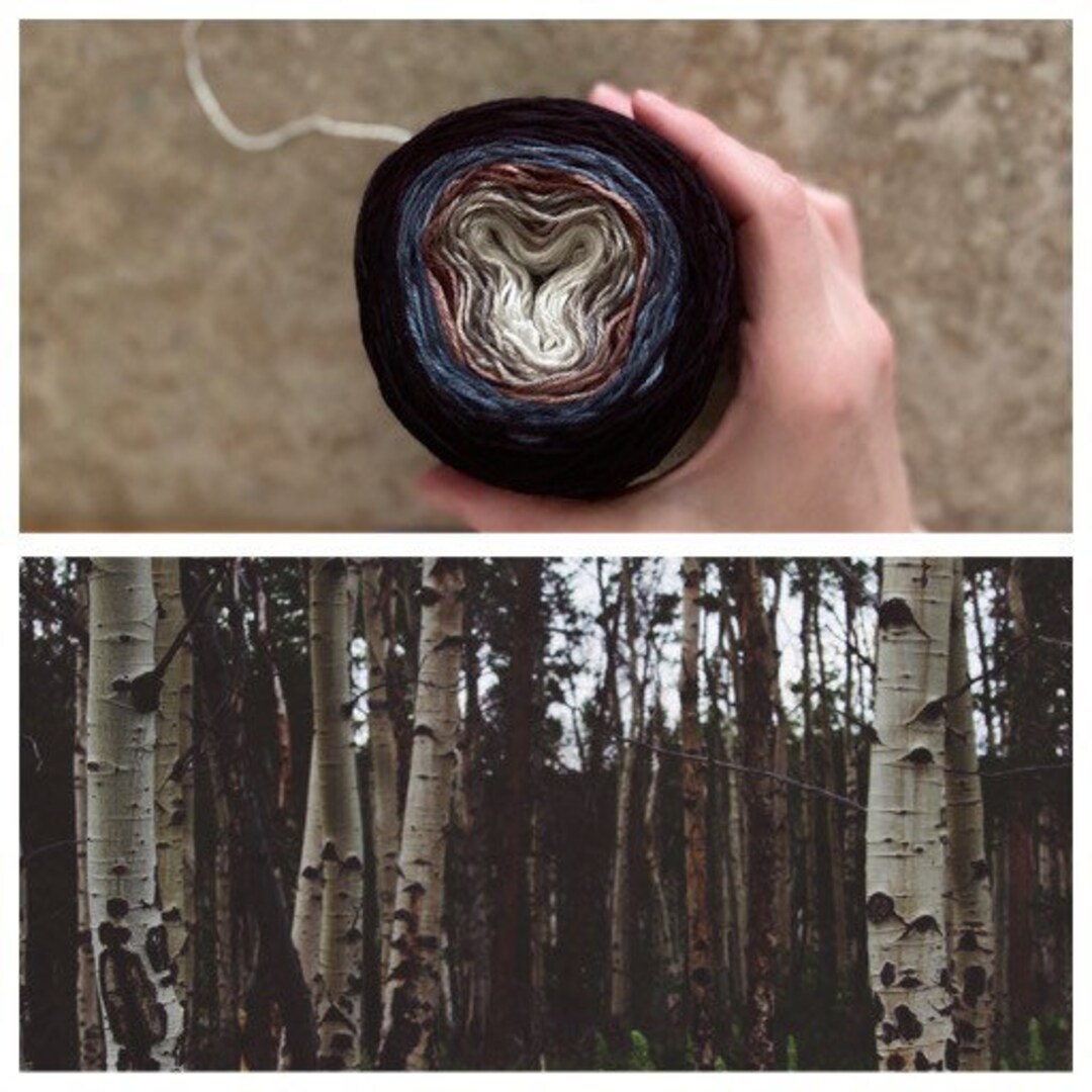 Birch Bark Gradient 100% Pima Cotton Hand Dyed Yarn Wood Forest Theme ...