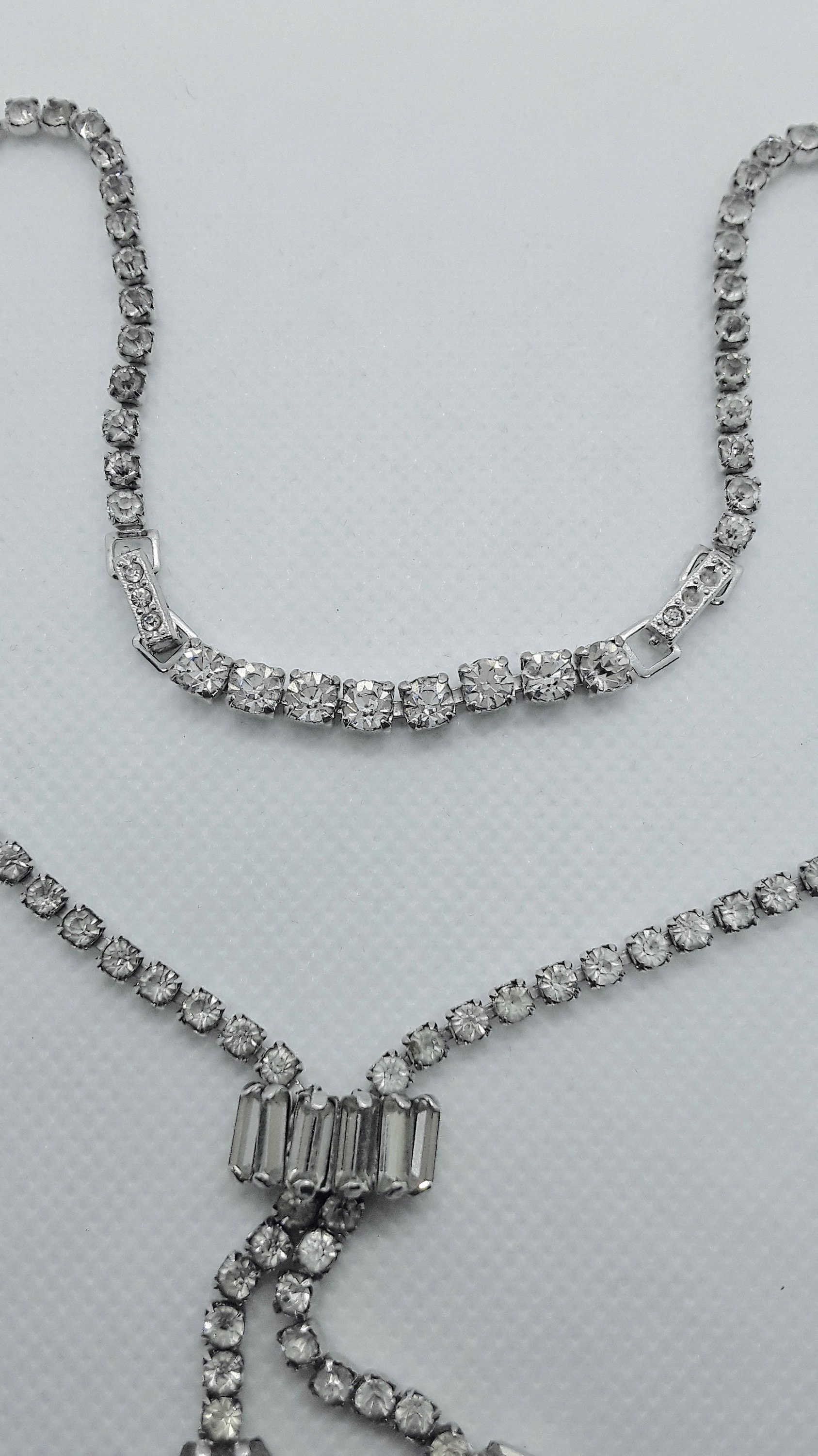 Vintage Kramer Rhinestone Necklace with Tassels | Etsy