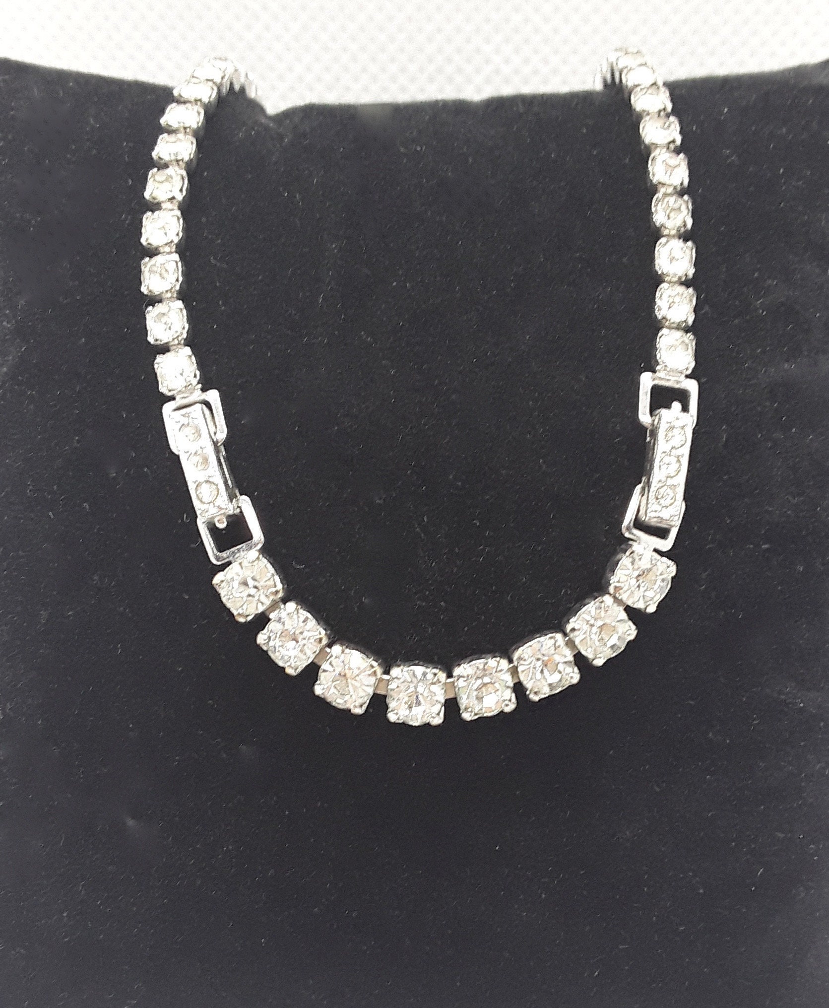 Vintage Kramer Rhinestone Necklace with Tassels | Etsy