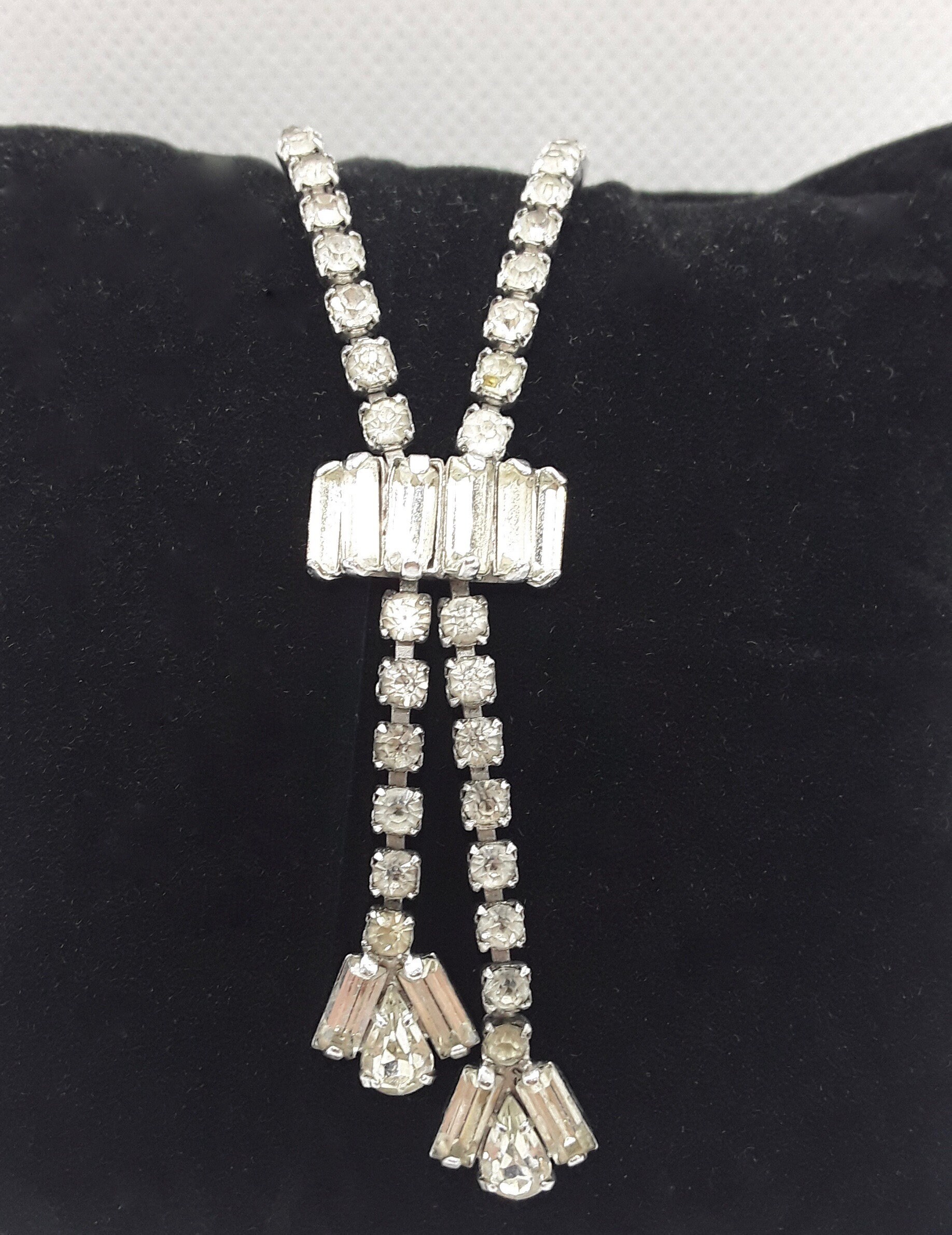 Buy Vintage Kramer Rhinestone Necklace With Tassels Online in India - Etsy