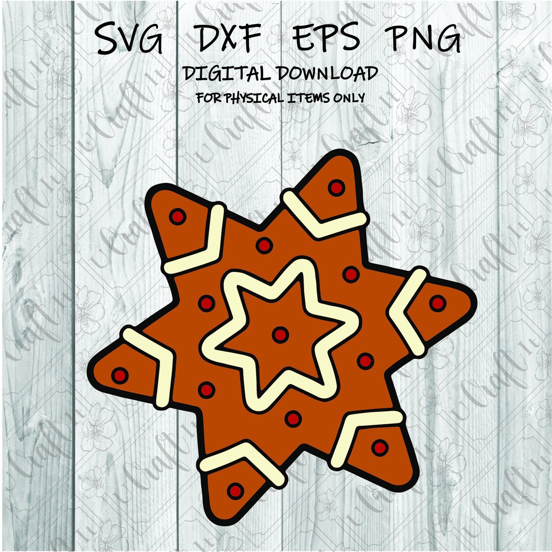 Gingerbread Snowflake Svg - Gingerbread Snowflake Clipart - Snowflake ...