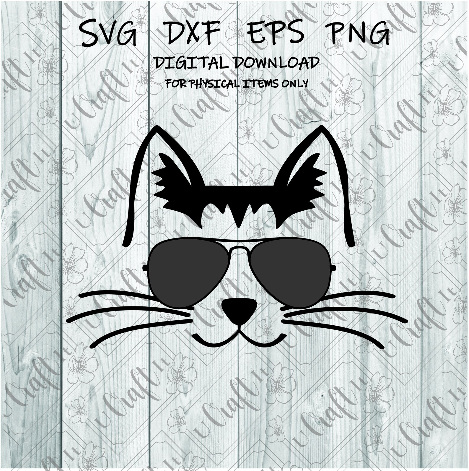 Cat With Aviators - Cat Svg - Cat Clipart - Cat Cut File - Aviator Cut ...