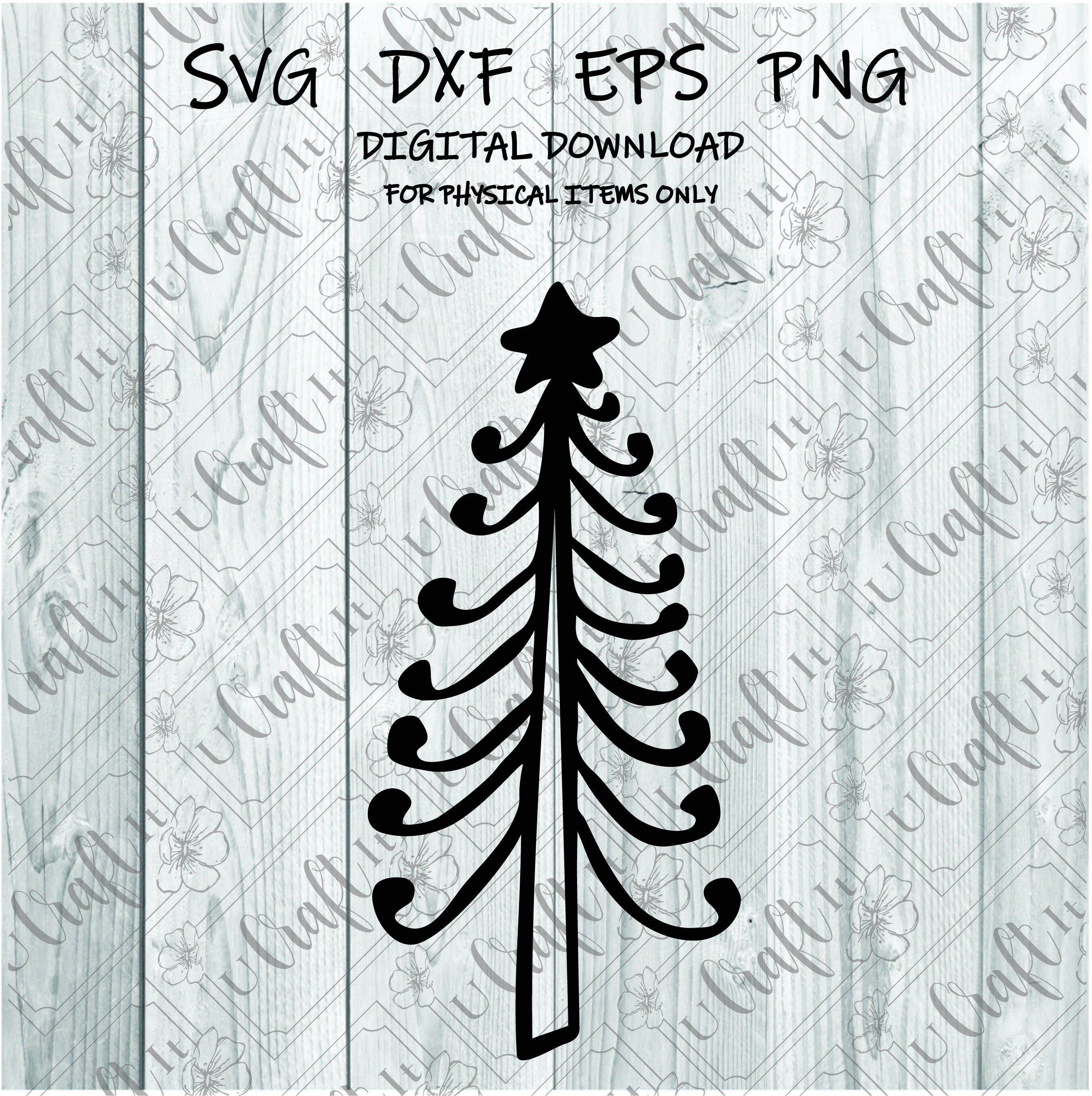 Doodle Tree W Star Svg - Doodle Tree Svg - Tree Svg - Winter Tree Svg ...