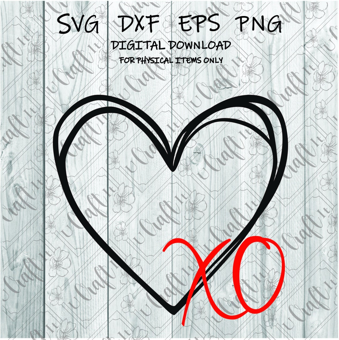 XO Heart Doodle Svg - XO Svg - Heart Svg - Valentines Day Svg - Love ...
