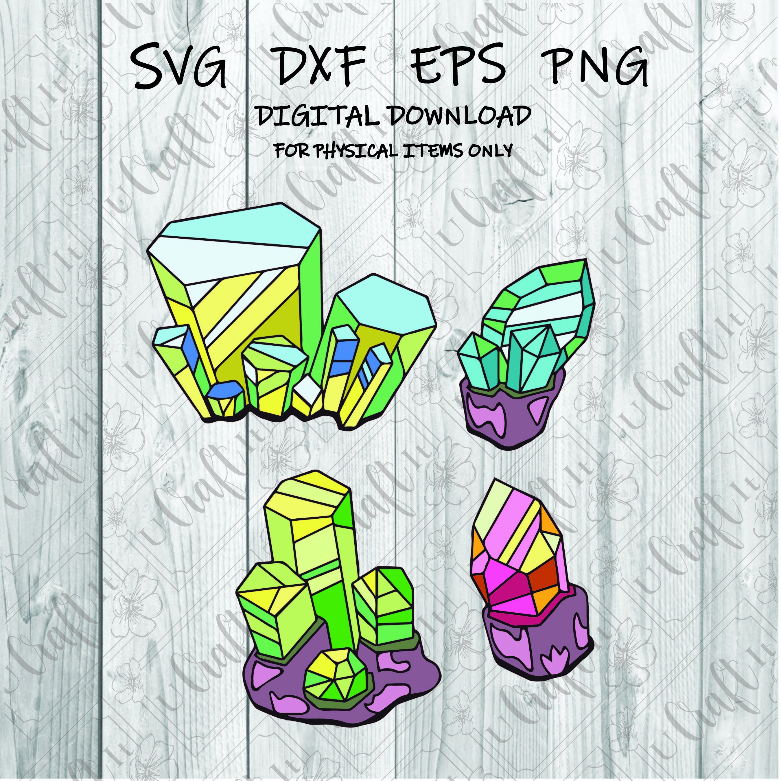 Geometric Crystal SVG Bundle - Geometric Crystal SVG - Crystals Bundle ...