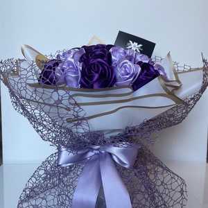 Forever Roses, Rose Bouquet, Floral Bouquet, Ribbon Roses, Mother’s Day ...