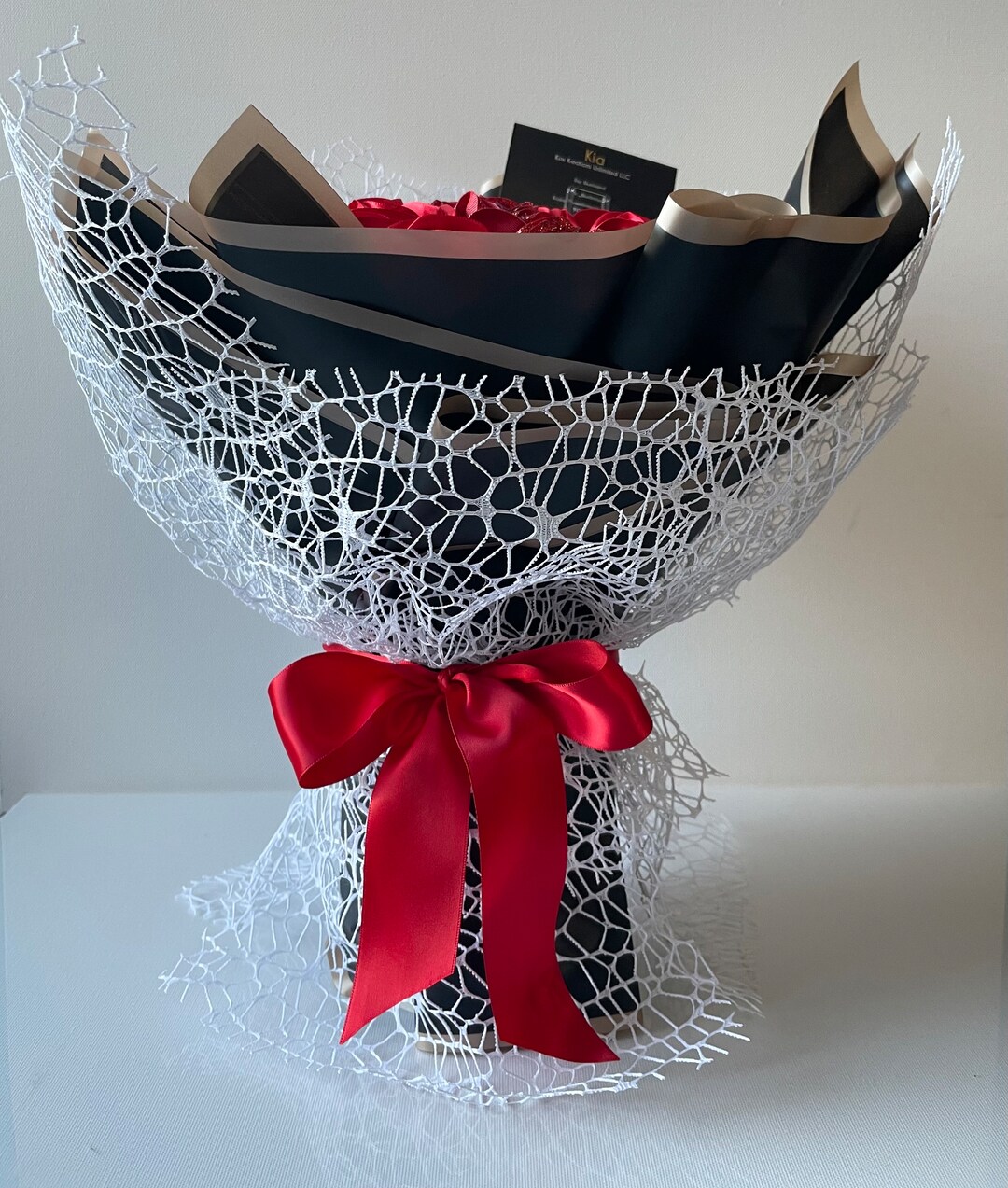 Forever Roses Rose Bouquet Floral Bouquet Ribbon Roses - Etsy