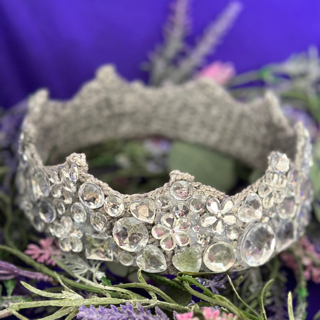 Handmade Crocheted Rhinestone Crown: Birthday Princess Queen Tiara - Etsy