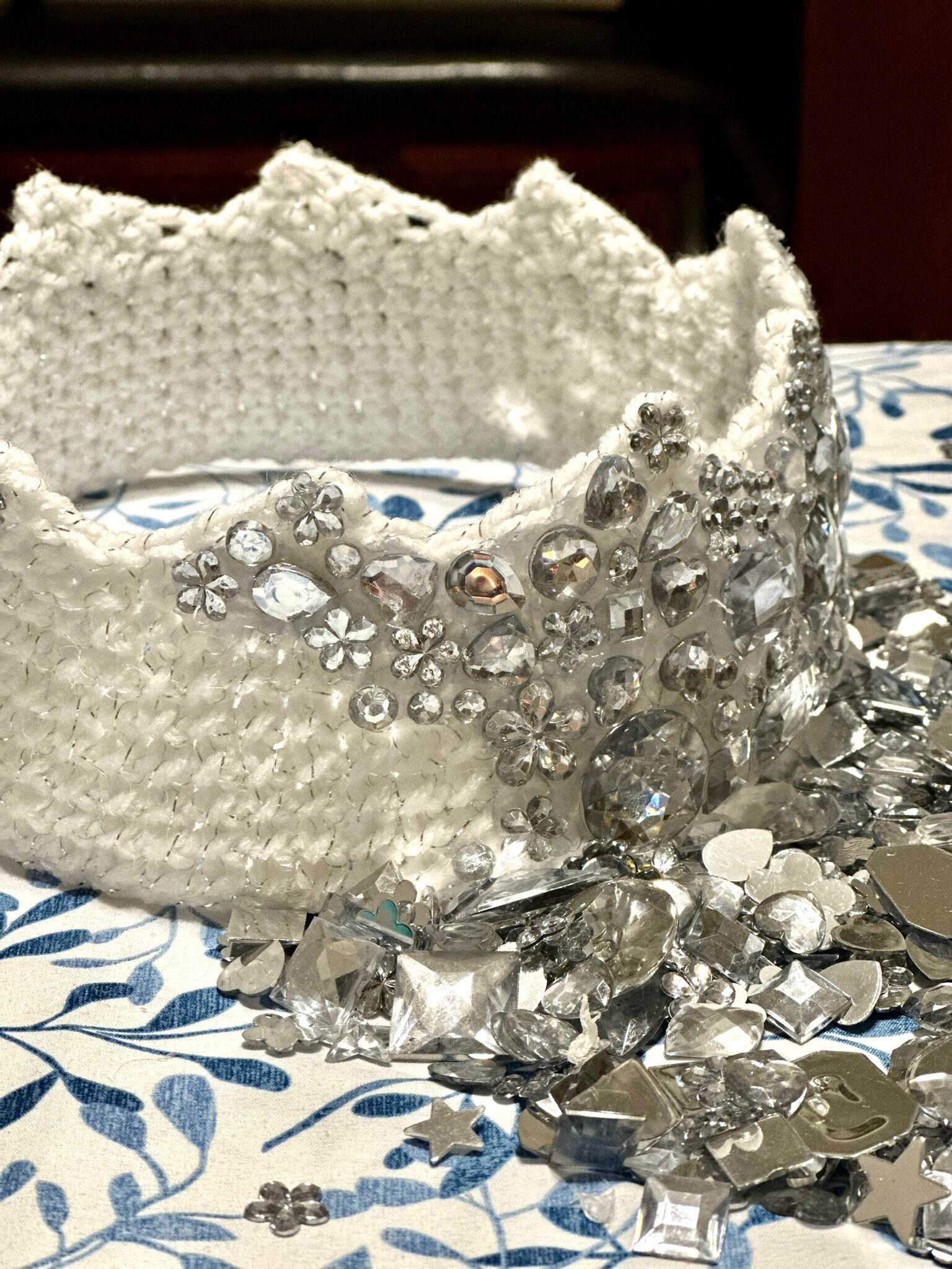 Handmade Crocheted Adult Crown (orange/flower) With Jewels | One-of-a ...