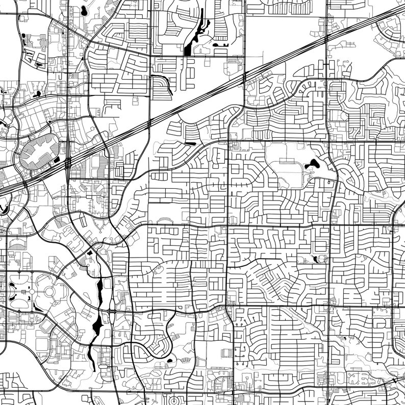 Plano Map Poster Plano Map Print Wall Art Tx City Map | Etsy