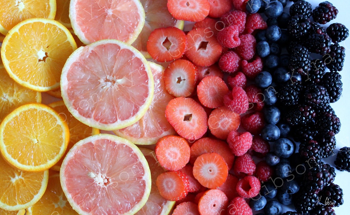 Gradient Fruit Photography Print | Etsy