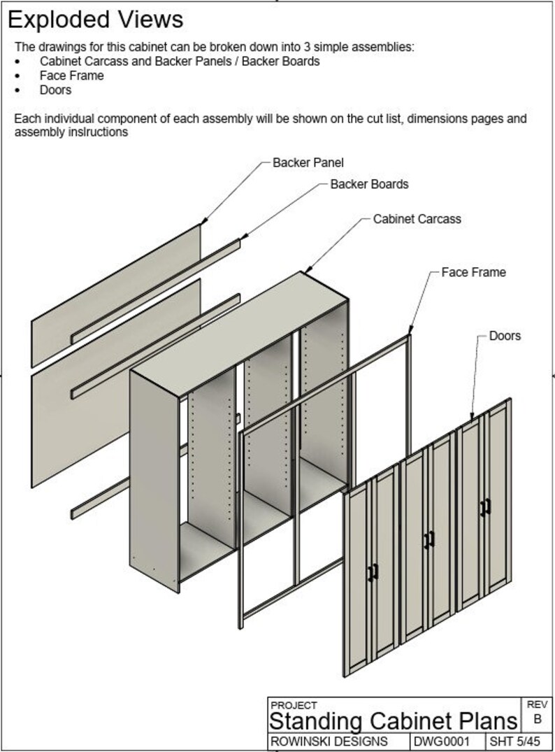 Standing Cabinet Build Plans - 7' X 7' X 2' - Etsy