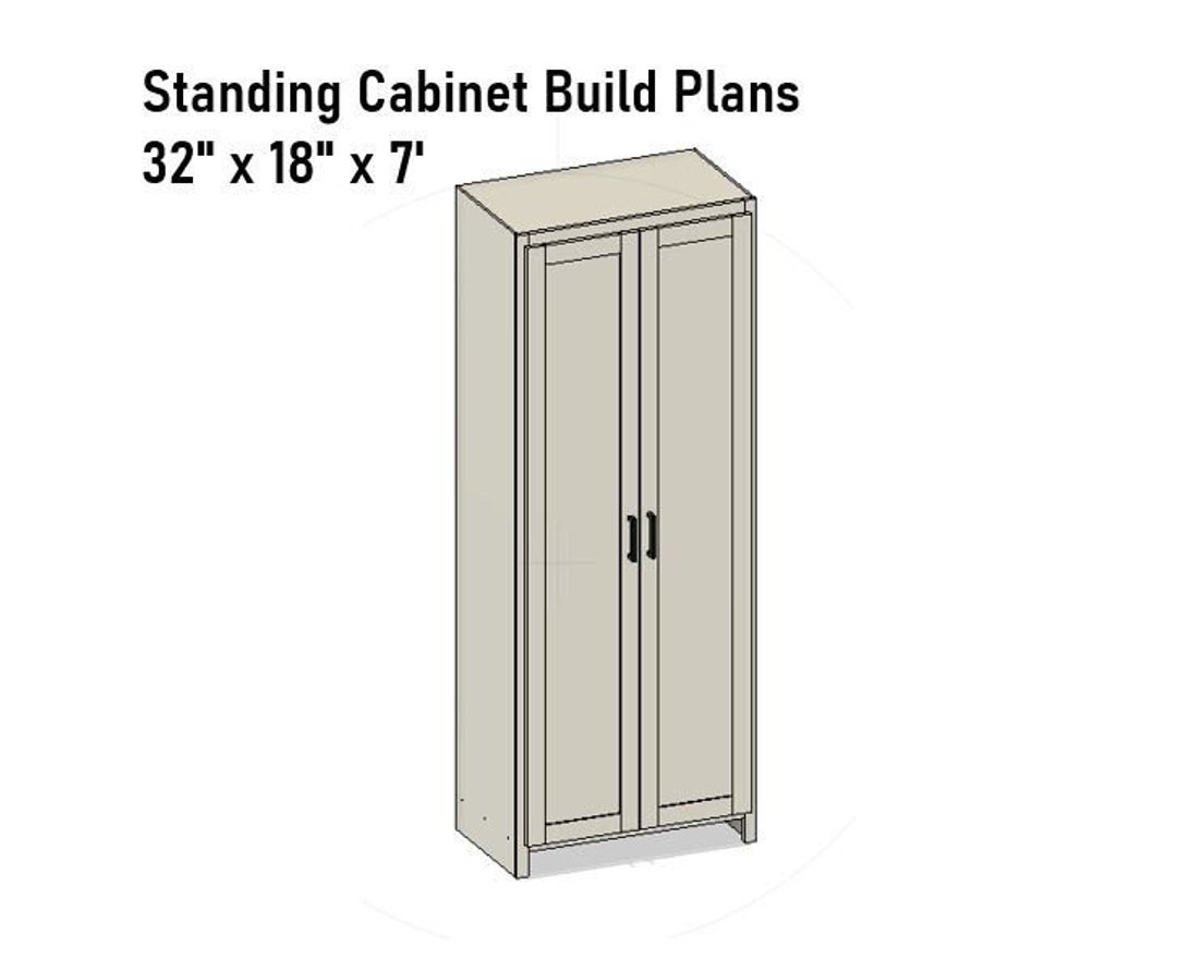 Standing Cabinet Build Plans - 32" X 18" X 7' - Etsy