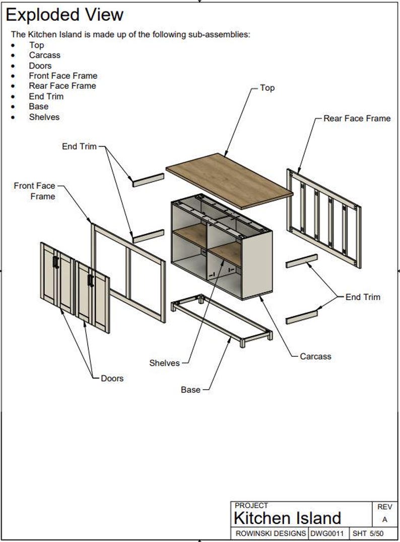 Kitchen Island Build Plans - 60" X 30" X 36" - Etsy