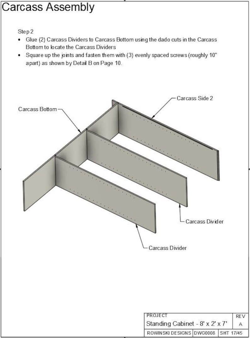 Standing Cabinet Build Plans - 8' X 7' X 2' - Etsy