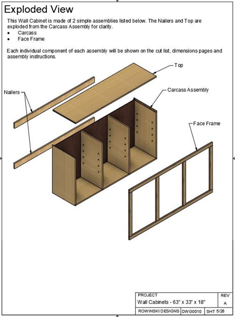 Wall Cabinet Build Plans - 63" X 33" X 18" - Etsy