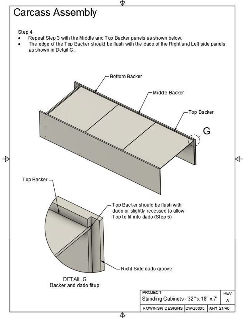 Standing Cabinet Build Plans - 32" X 18" X 7' - Etsy