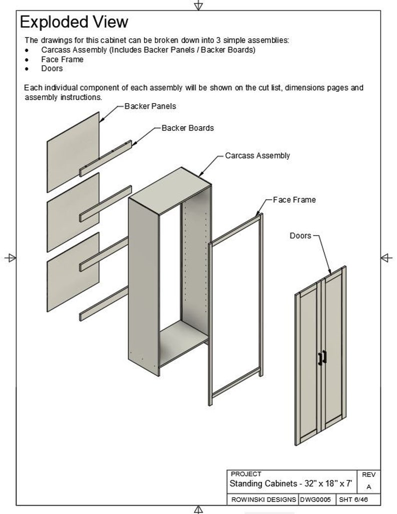 Standing Cabinet Build Plans - 32" X 18" X 7' - Etsy