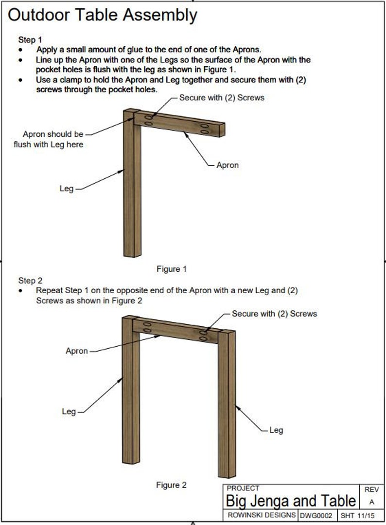 Outdoor Table Build Plans - Etsy