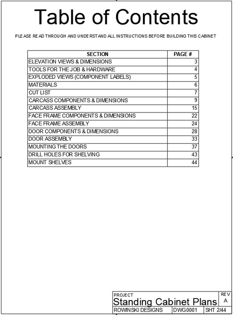 Standing Cabinet Build Plans 7' X 7' X 2' | Etsy