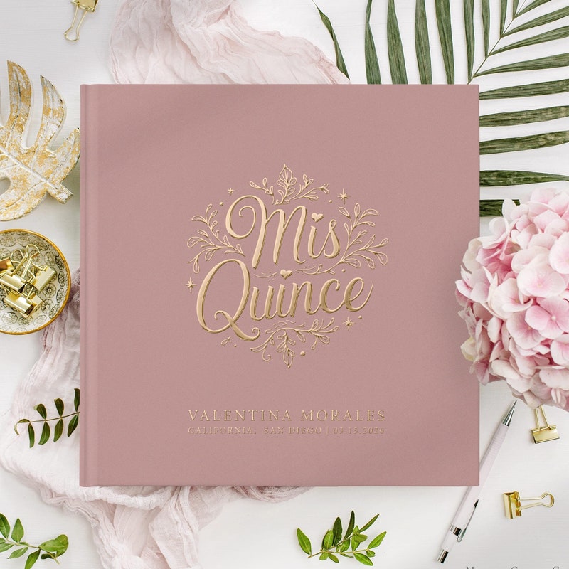 Quince Rose Gold Guest Book - Etsy