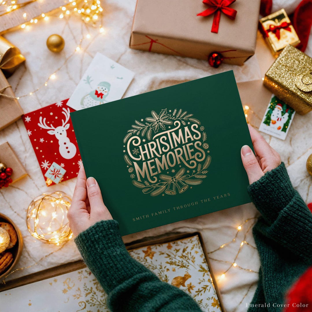 Personalized Christmas Memories Book, Christmas Card Album, Custom ...