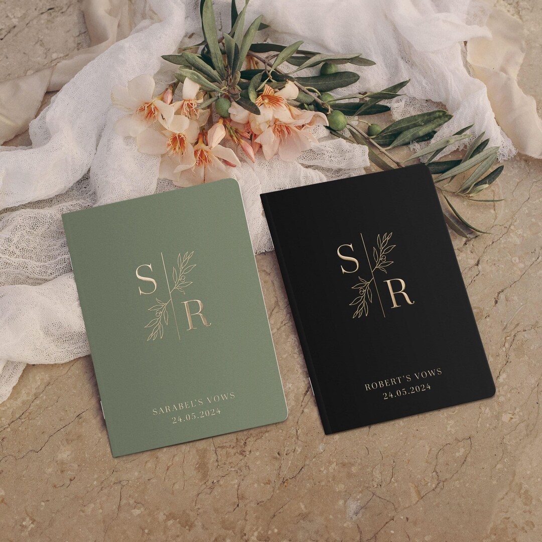 Wedding Vow Books, Custom Vow Books Set of 2, Personalized Vow Book ...