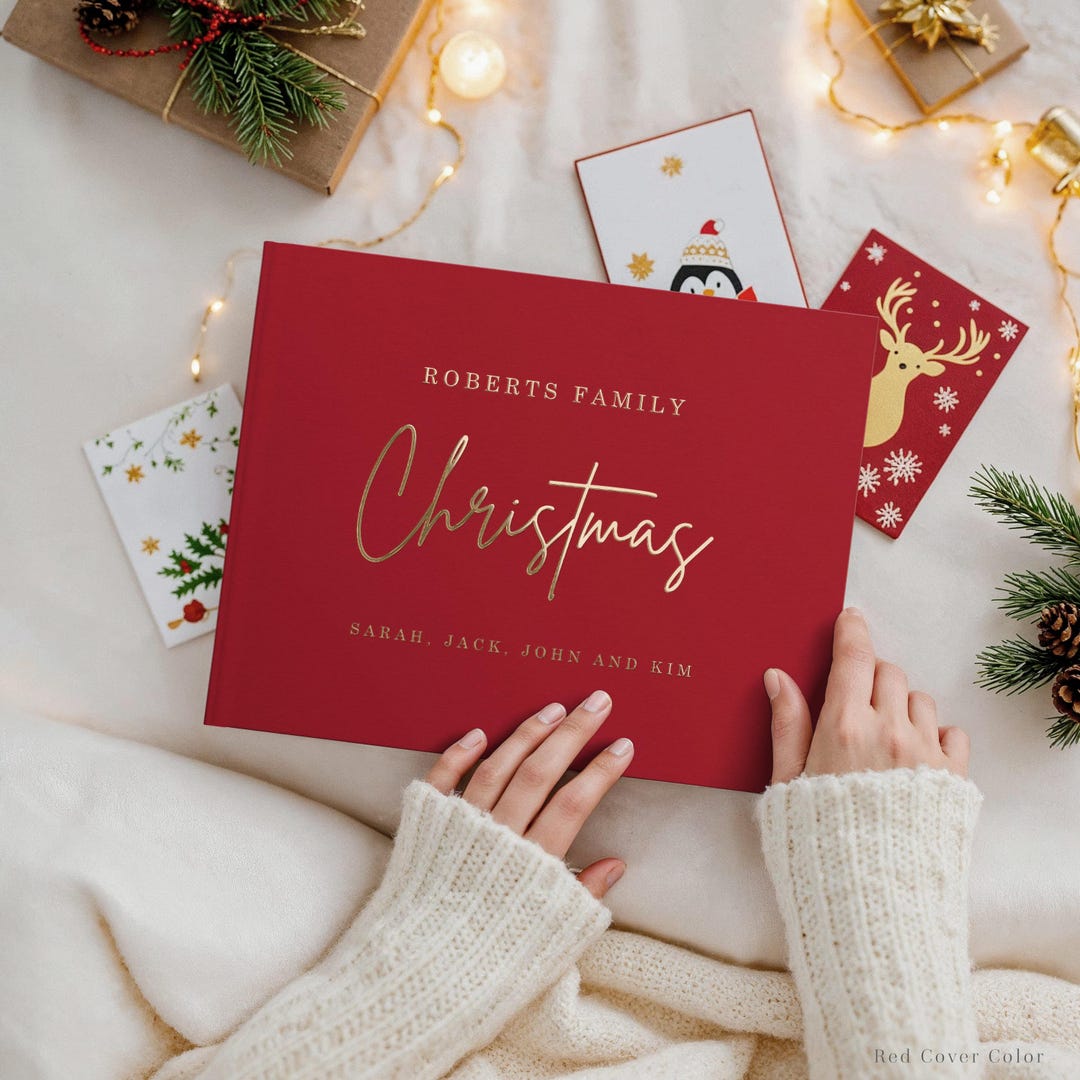 Christmas Memory Book, Personalized Christmas Card Album, Christmas ...