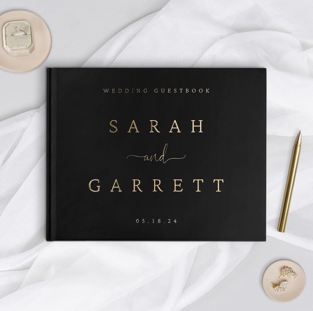 Traditional Wedding Guest Book, Personalized Wedding Guestbook, Sign in ...