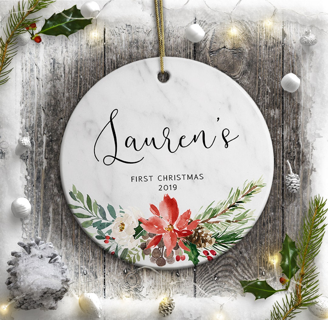 Baby's First Christmas Ornament - Personalized First Christmas Baby ...