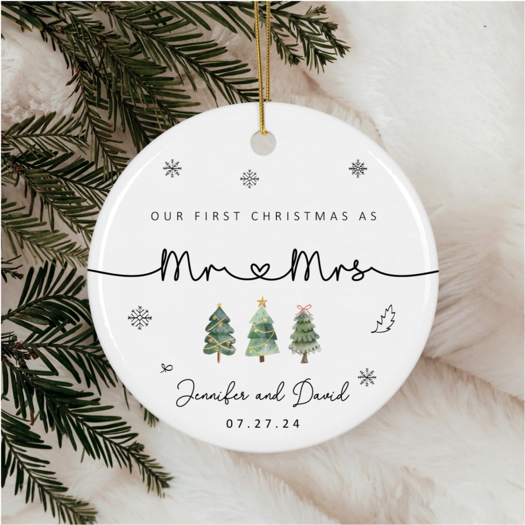First Christmas Married Ornament, Mr and Mrs Christmas Ornament ...