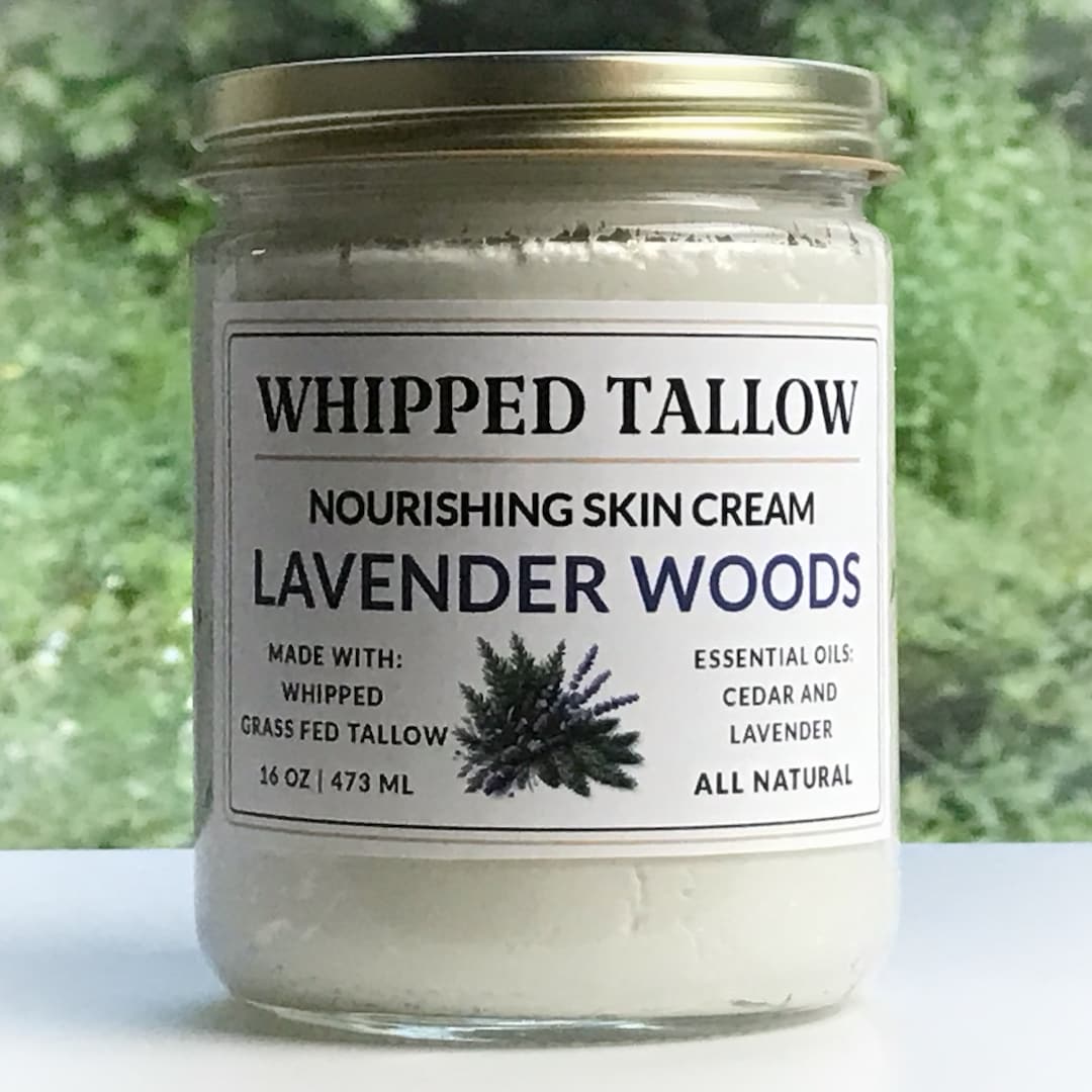 LAVENDER WOODS Whipped Tallow Skin Cream Grass-fed Tallow Face ...
