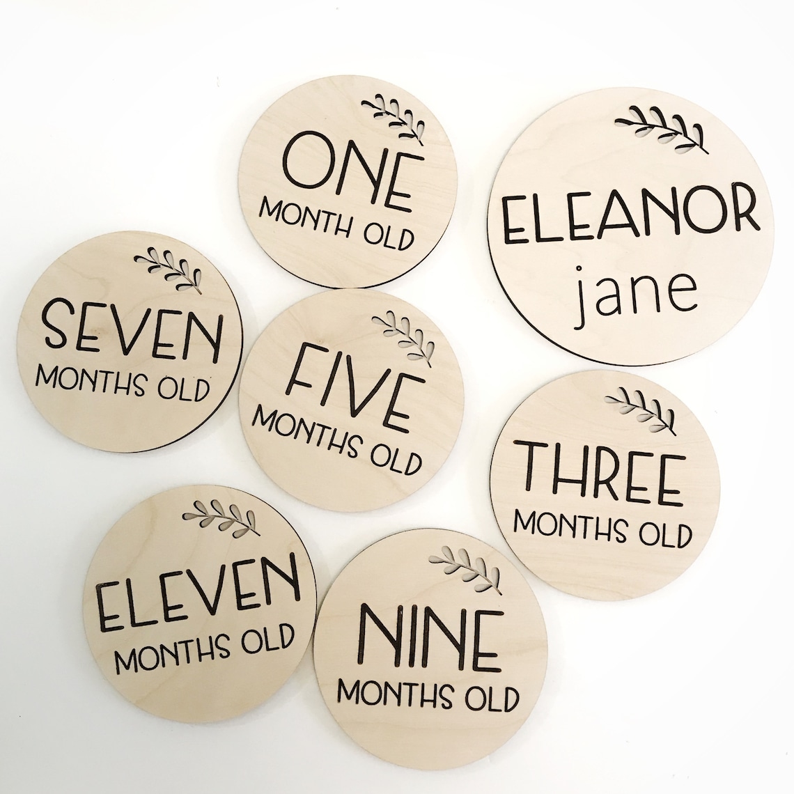 Wooden Milestone Cards / Milestone Disks / Monthly Milestone | Etsy