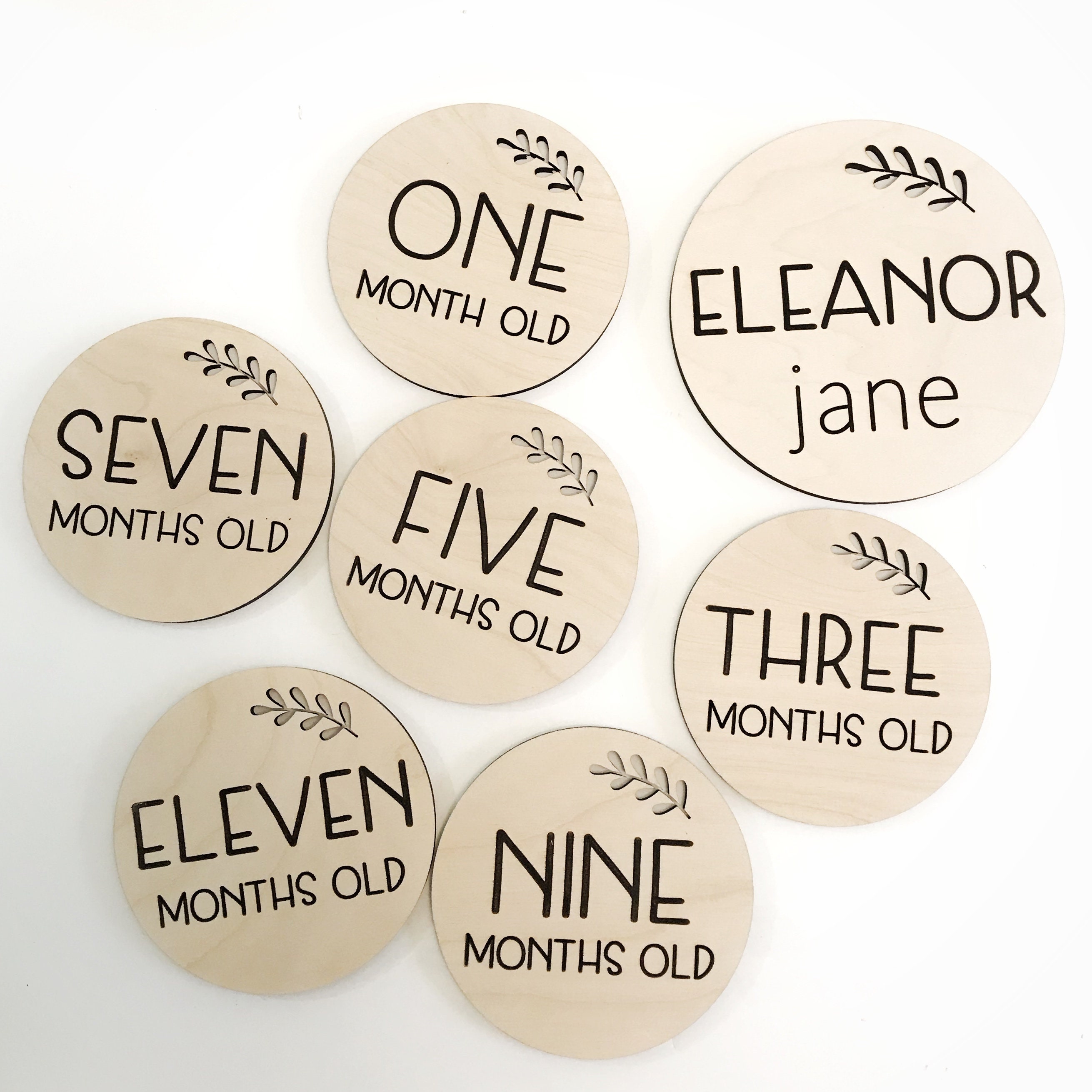 Wooden Milestone Cards / Milestone Disks / Monthly Milestone | Etsy