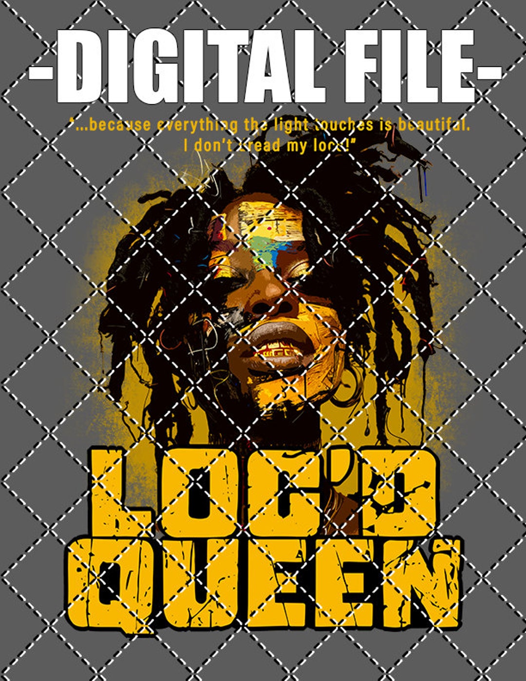 Loc'd Queen Digital File - Etsy