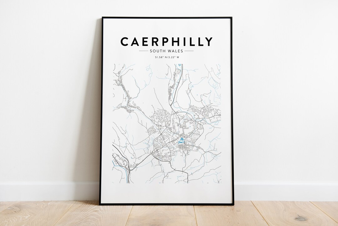 Caerphilly, South Wales Square Map Print - Etsy.de