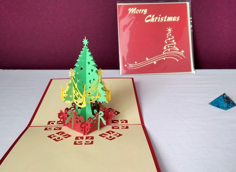 Christmas Tree 3D Kirigami Pop-up Greeting Card - Etsy