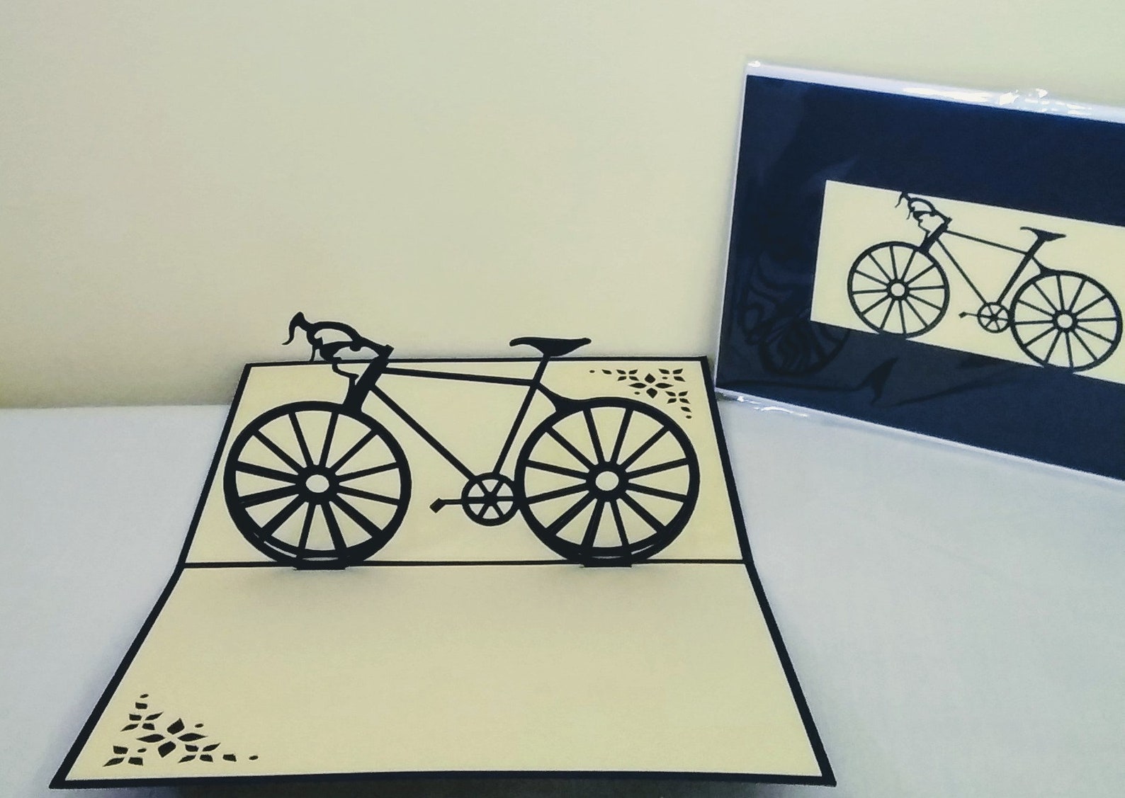 Blue Bicycle 3D Kirigami Pop-up Greeting Card - Etsy