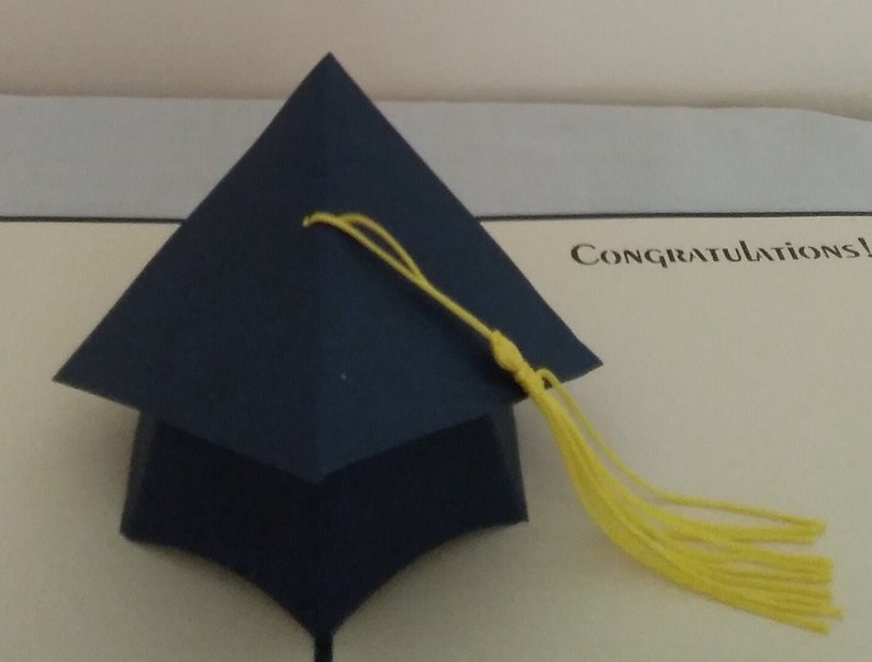 Graduation Hat With Yellow Tassle 3D Kirigami Pop-up Greeting Card - Etsy