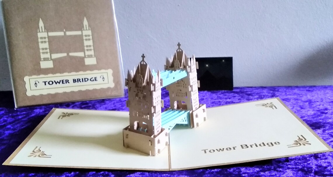 London Tower Bridge 3D Kirigami Pop-up Greeting Card With Enveloppe - Etsy